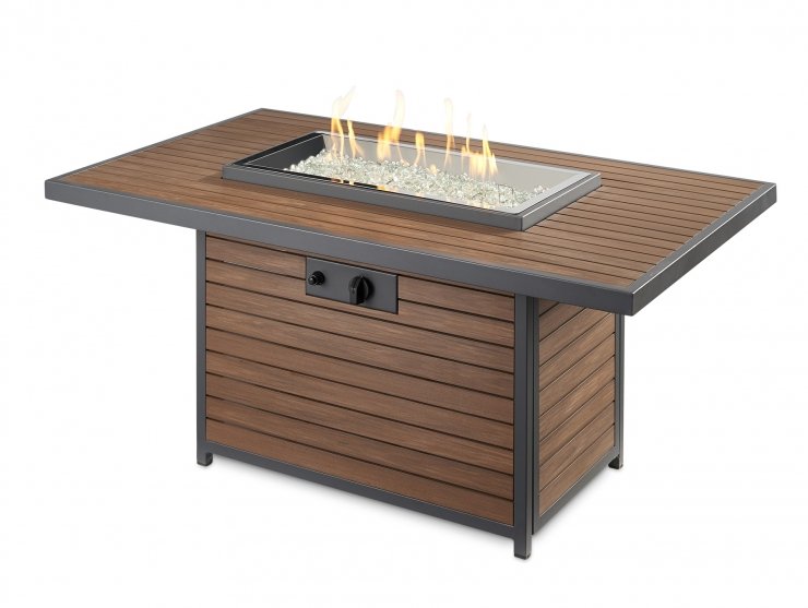 Kenwood Rectangular Chat Height Gas Fire Pit Table – Steepleton