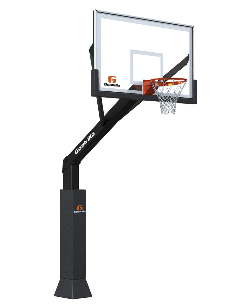 Basketball Hoop In Ground 72" Fixed Height Basketball Hoop – Tempered ...